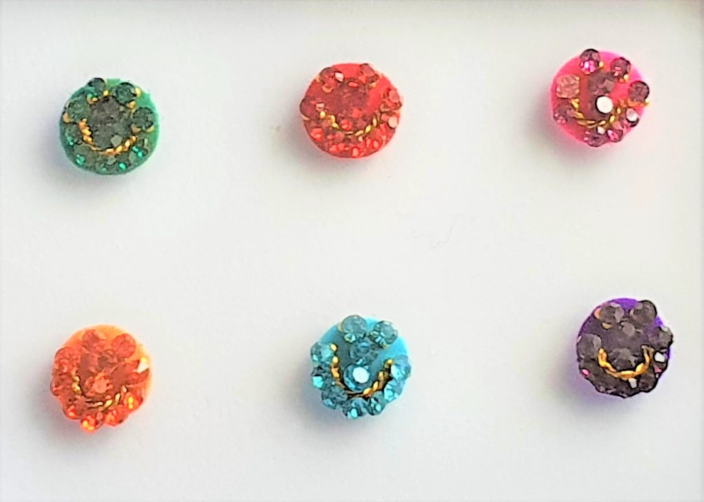LBRC014 Round Coloured Crystal Fancy Bindis - MystikalZen