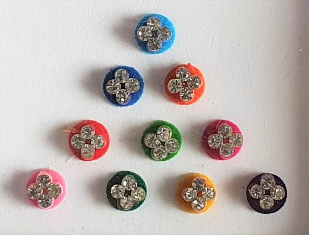 RC019 Round Coloured Crystal Fancy Bindis - MystikalZen
